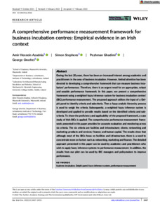 A comprehensive performance measurement framework for business incubation centres: Empirical ...